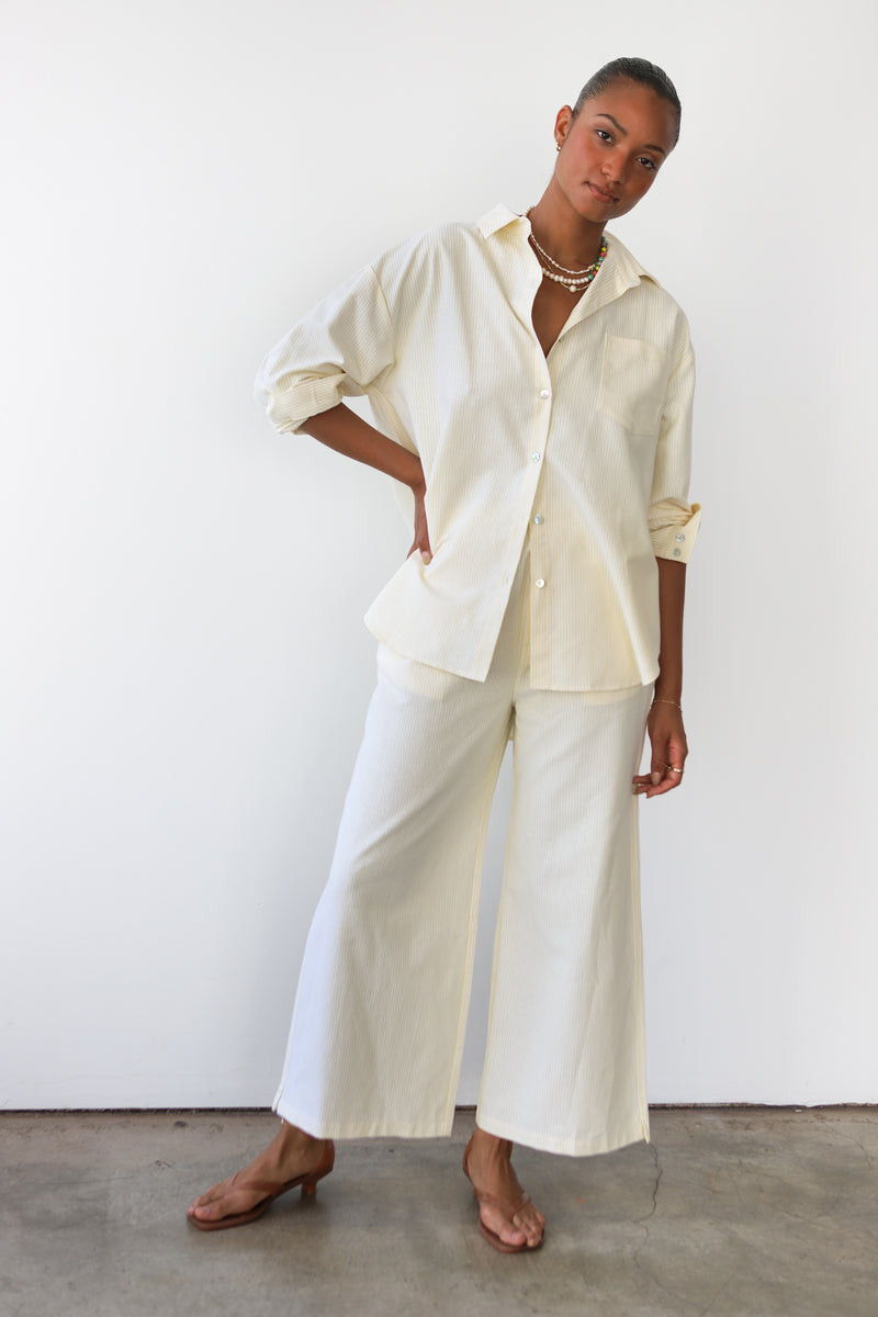 The Pinstripe Button Down - Butter – Be Idle